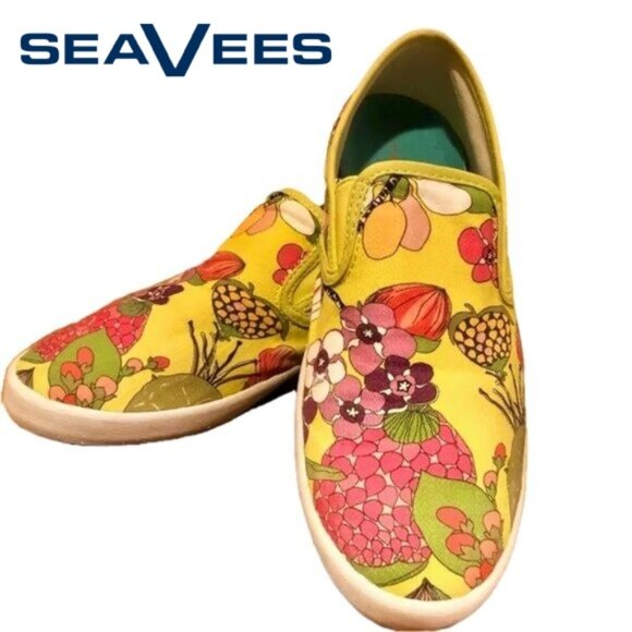 SeaVees | Shoes | Seavees Trina Turk Baja Slip On Yellow Floral Print ...